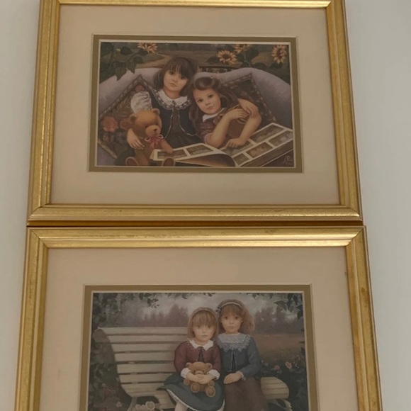Wall Decor | Gold Framed Prints Of Girls | Poshmark